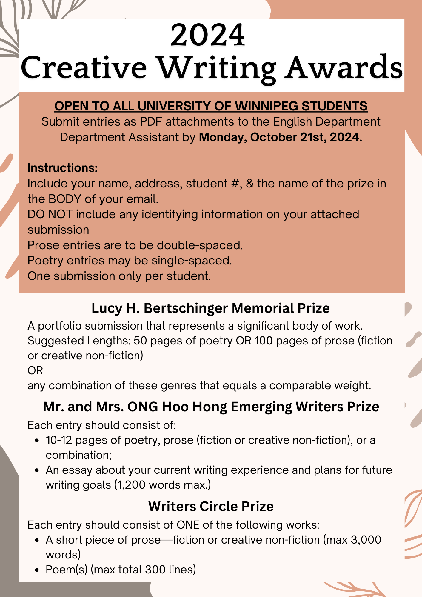 Creative Writing Awards | English | The University of Winnipeg